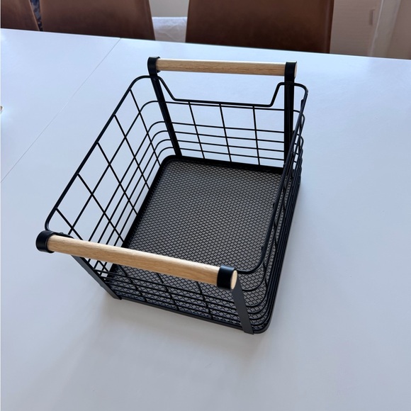 Target | Accents | Target Black Metal Basket With Wooden Handles 2x1 ...